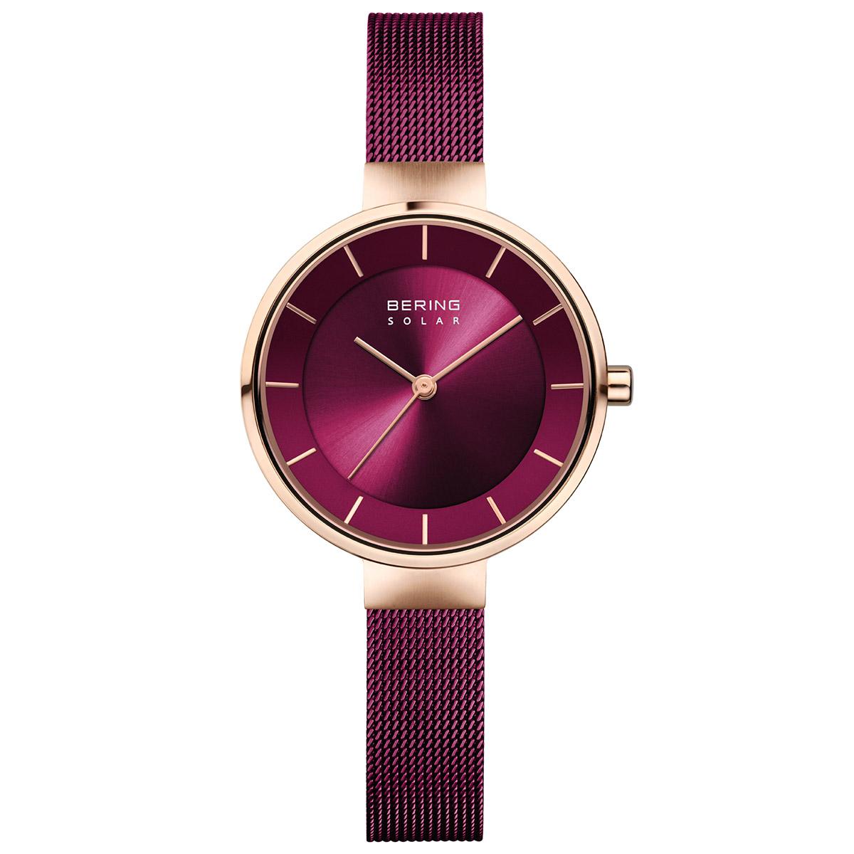 Click here for Womens BERING Solar Purple & Rose Gold Bracelet Wa... prices