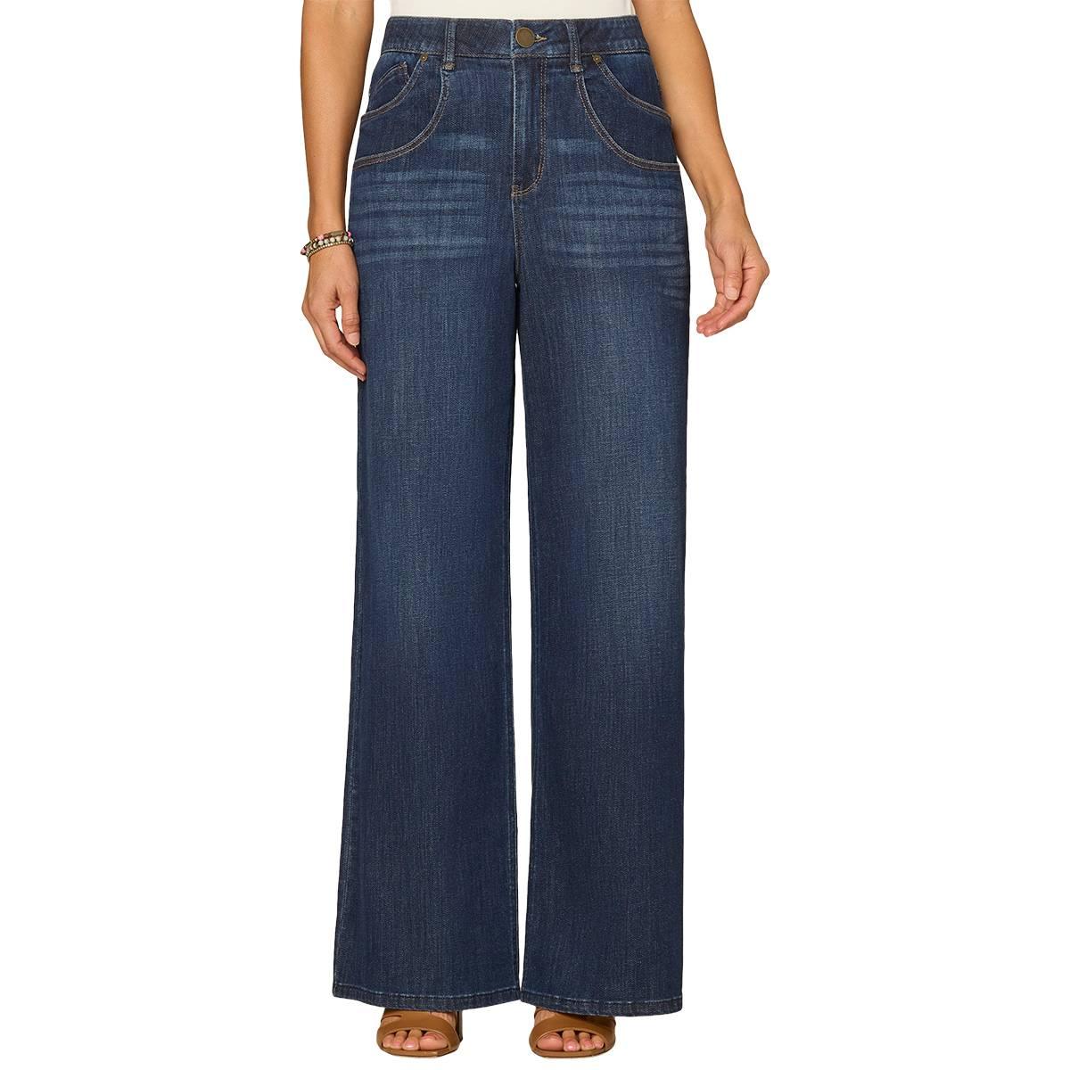 Democracy Womens AbSolution Wide-Leg Jeans - Indigo