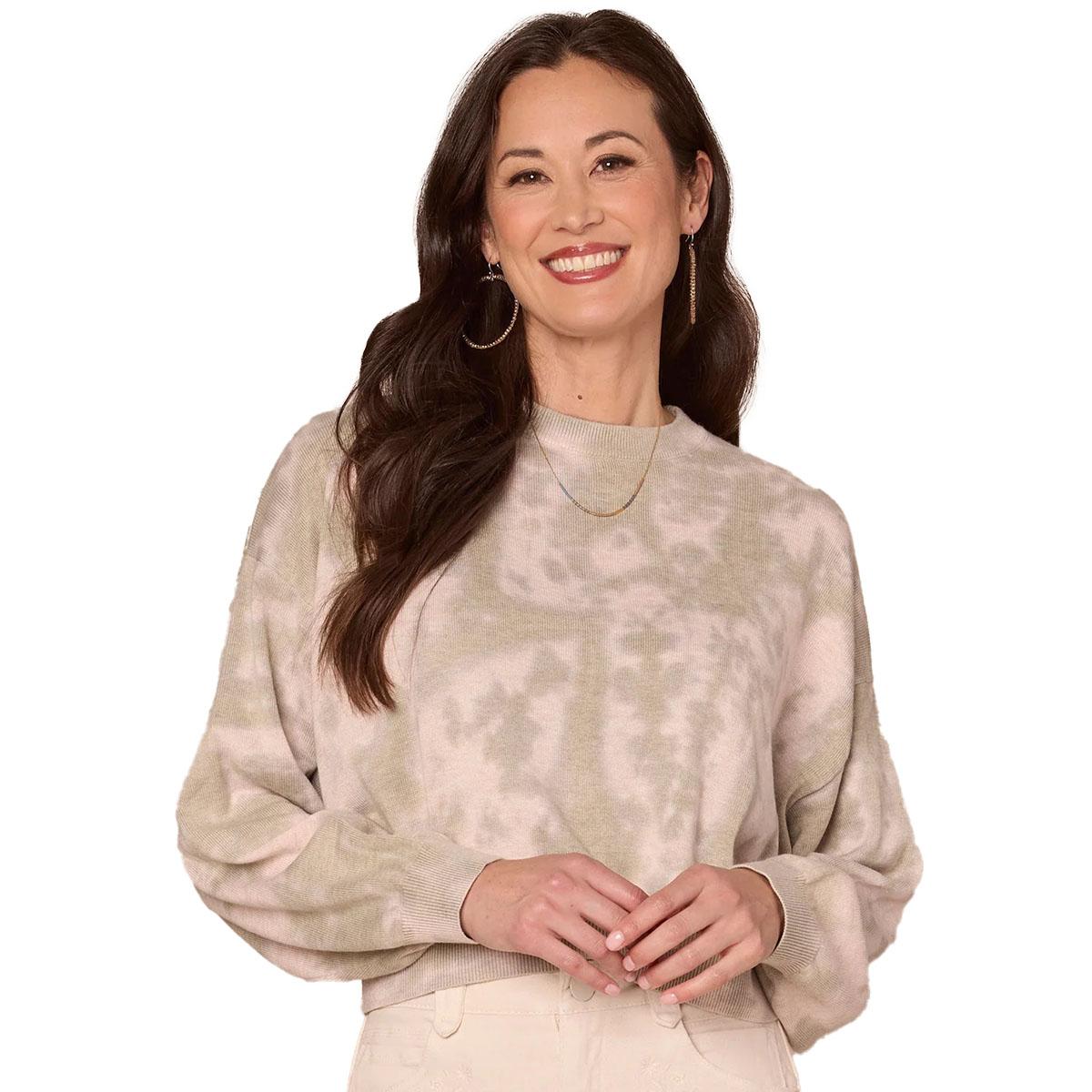 Click here for Womens Democracy Long Sleeve Crew Neck Tie Dye Swe... prices