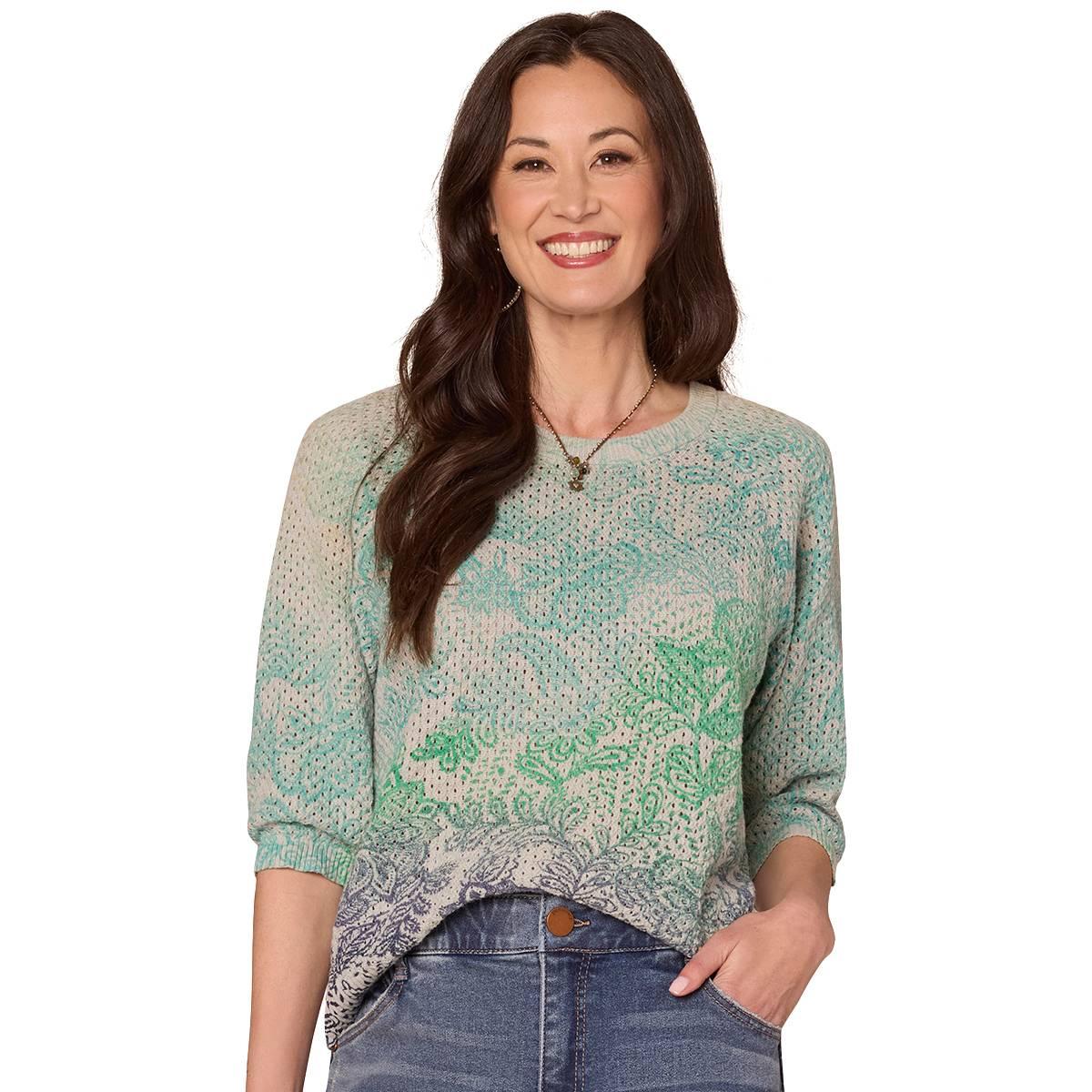 Click here for Plus Size Democracy 3/4 Dolman Sleeve Ombre Sweate... prices
