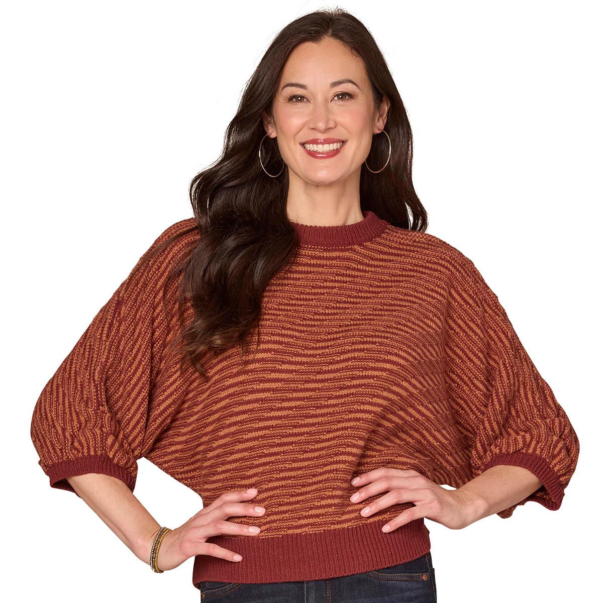 Click here for Plus Size Democracy 3/4 Dolman Sleeve Stripe Bias... prices