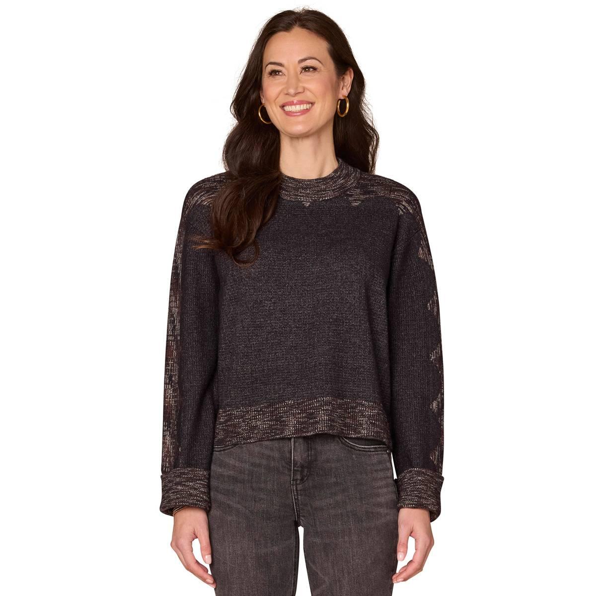 Click here for Womens Democracy Cuffed Long Sleeve Space Dye Swea... prices