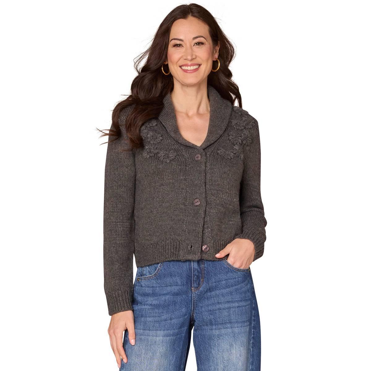 Click here for Womens Democracy Shawl Collar Button Down Cardigan prices
