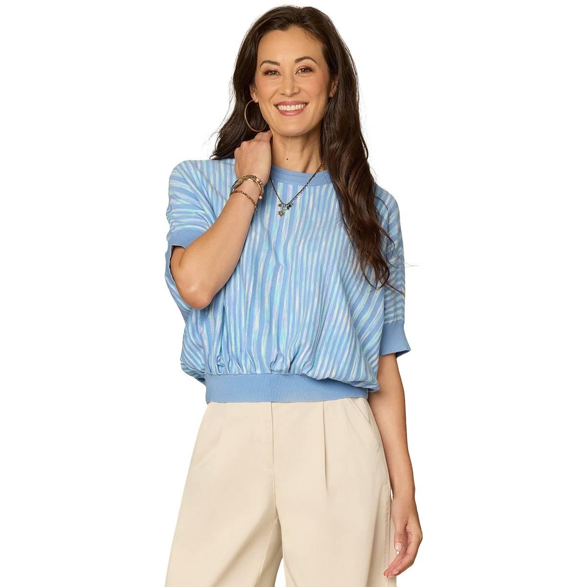 Click here for Womens Democracy Dolman Sleeve Space Dye Stripe Sw... prices