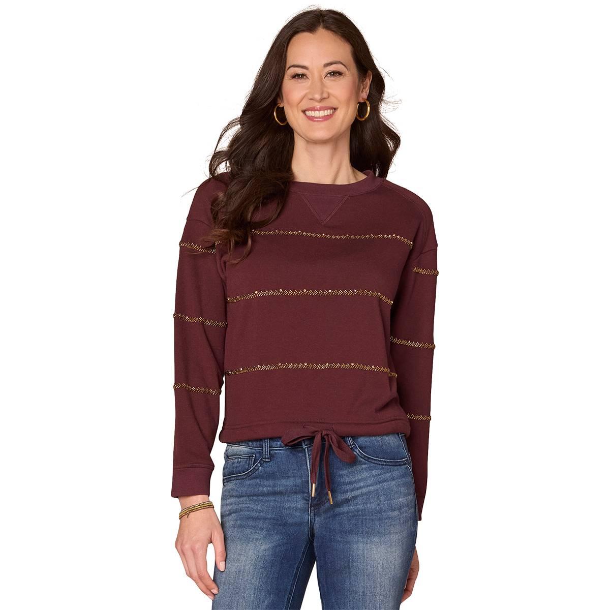 Click here for Womens Democracy Long Sleeve Scoop Neck Bead Strip... prices