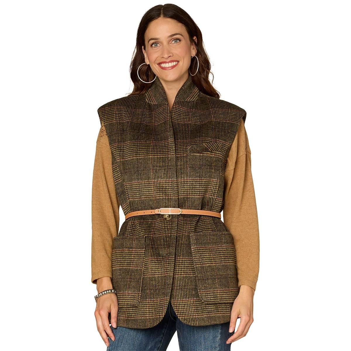 Click here for Womens Democracy Cap Sleeve Button Front Belted Ve... prices