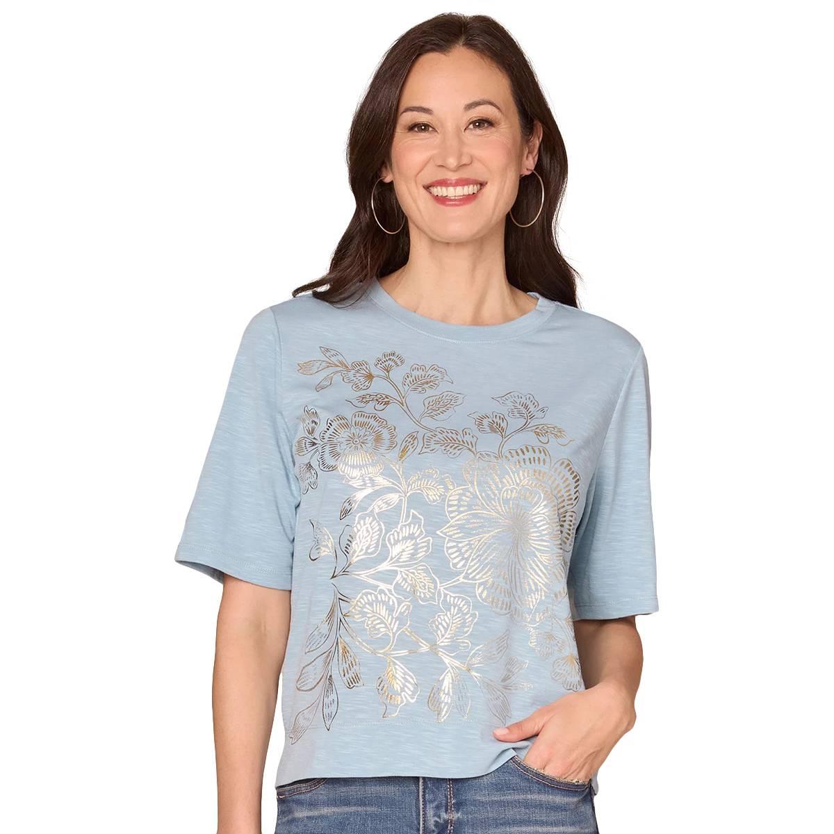 Click here for Womens Democracy Elbow Sleeve Foil Screen Tee prices
