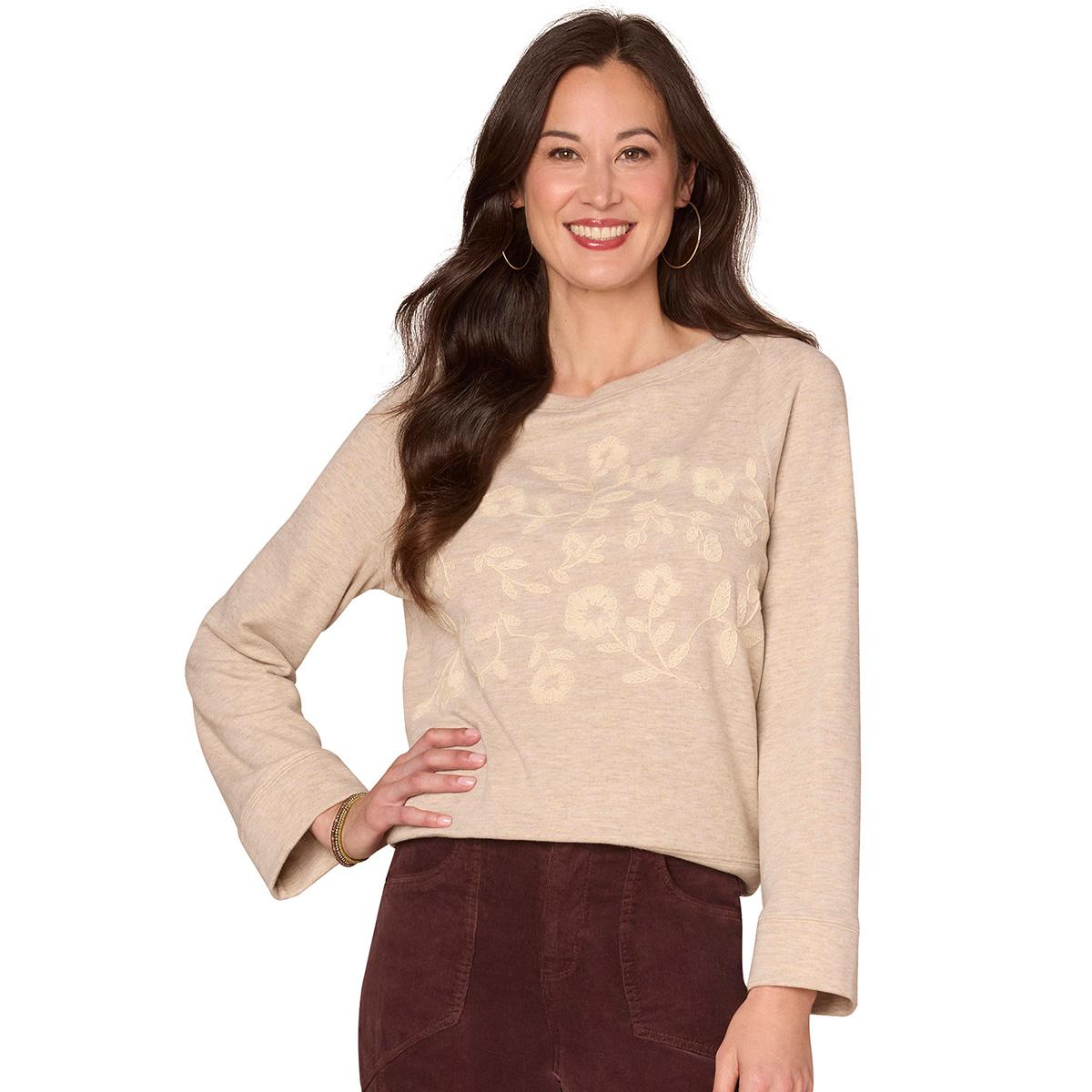 Click here for Womens Democracy Long Sleeve Floral Embroidery Swe... prices
