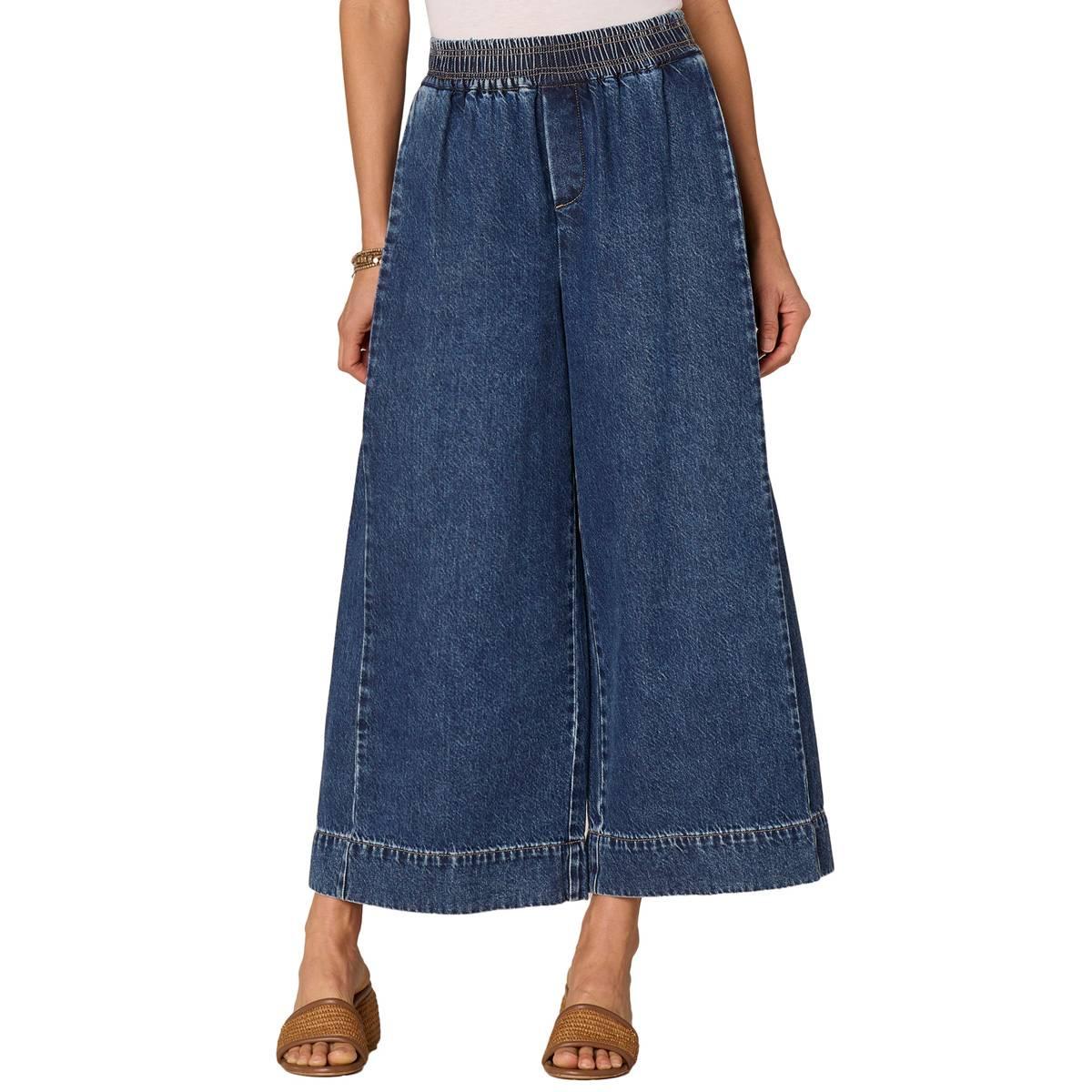 Click here for Womens Democracy Skyrise Wide Leg Crop Glider Jean... prices