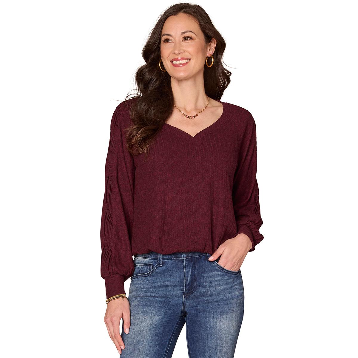 Plus Size Democracy Long Sleeve Sweetheart Blouse