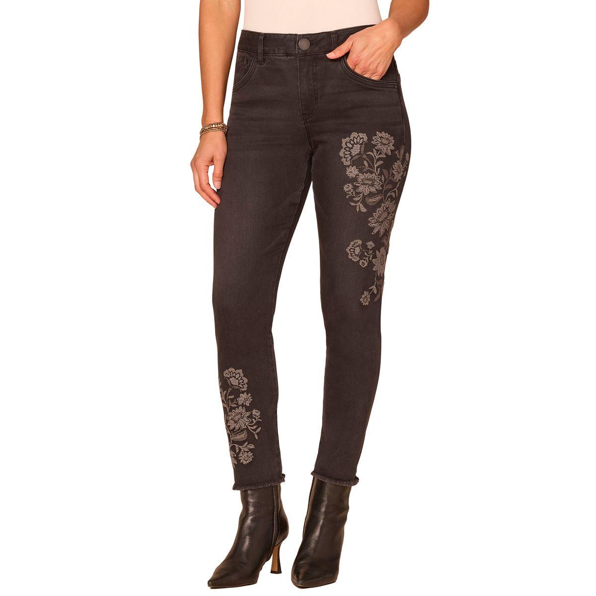 Click here for Petite Democracy Absolution(R) Black Floral Skinny... prices