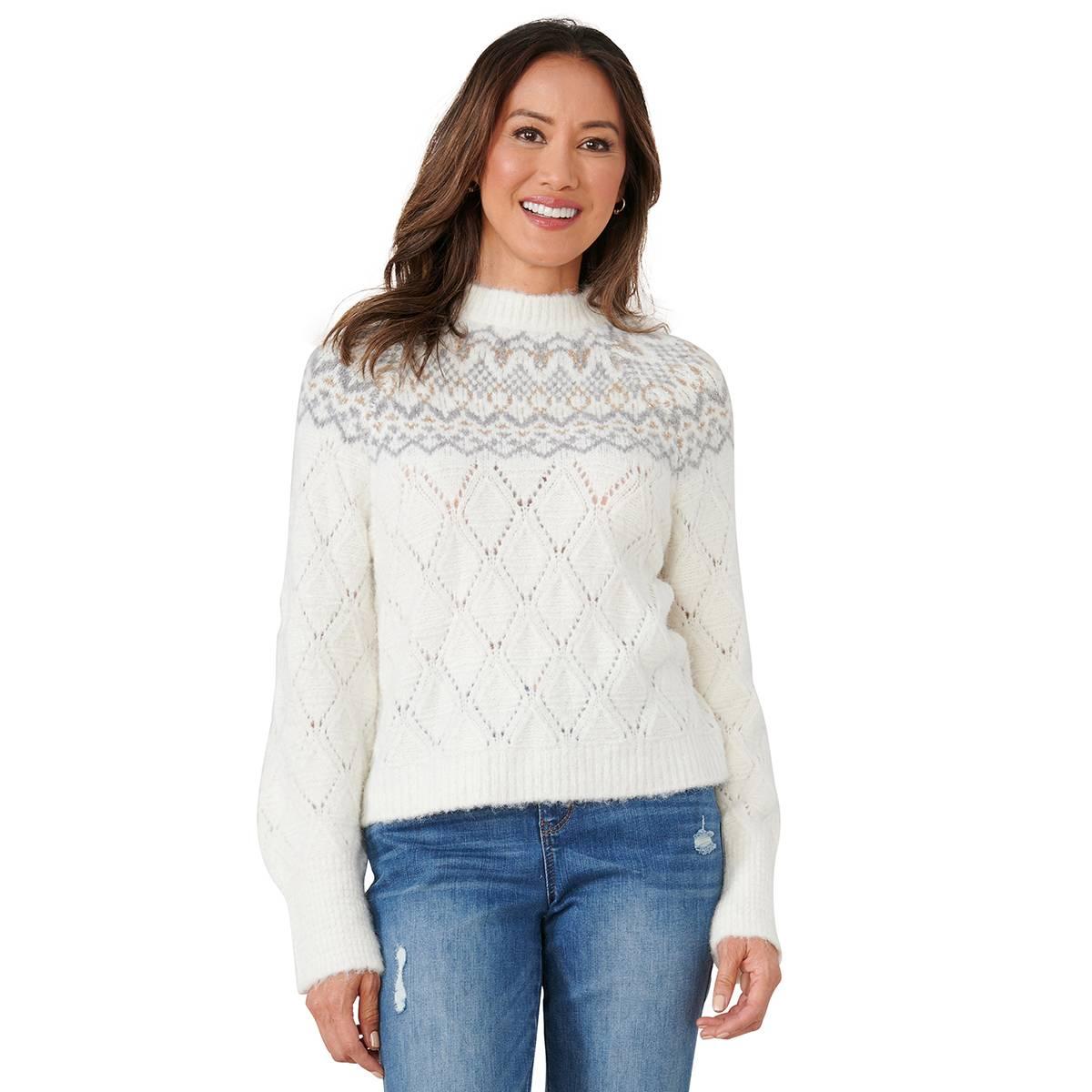Click here for Plus Size Democracy Long Sleeve Mock Neck Fair Isl... prices