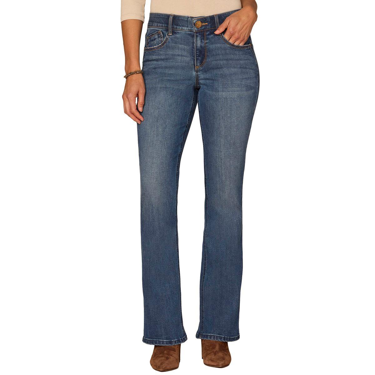 Democracy Petite Mid-Rise Bootcut Jeans - Blue Artisinal