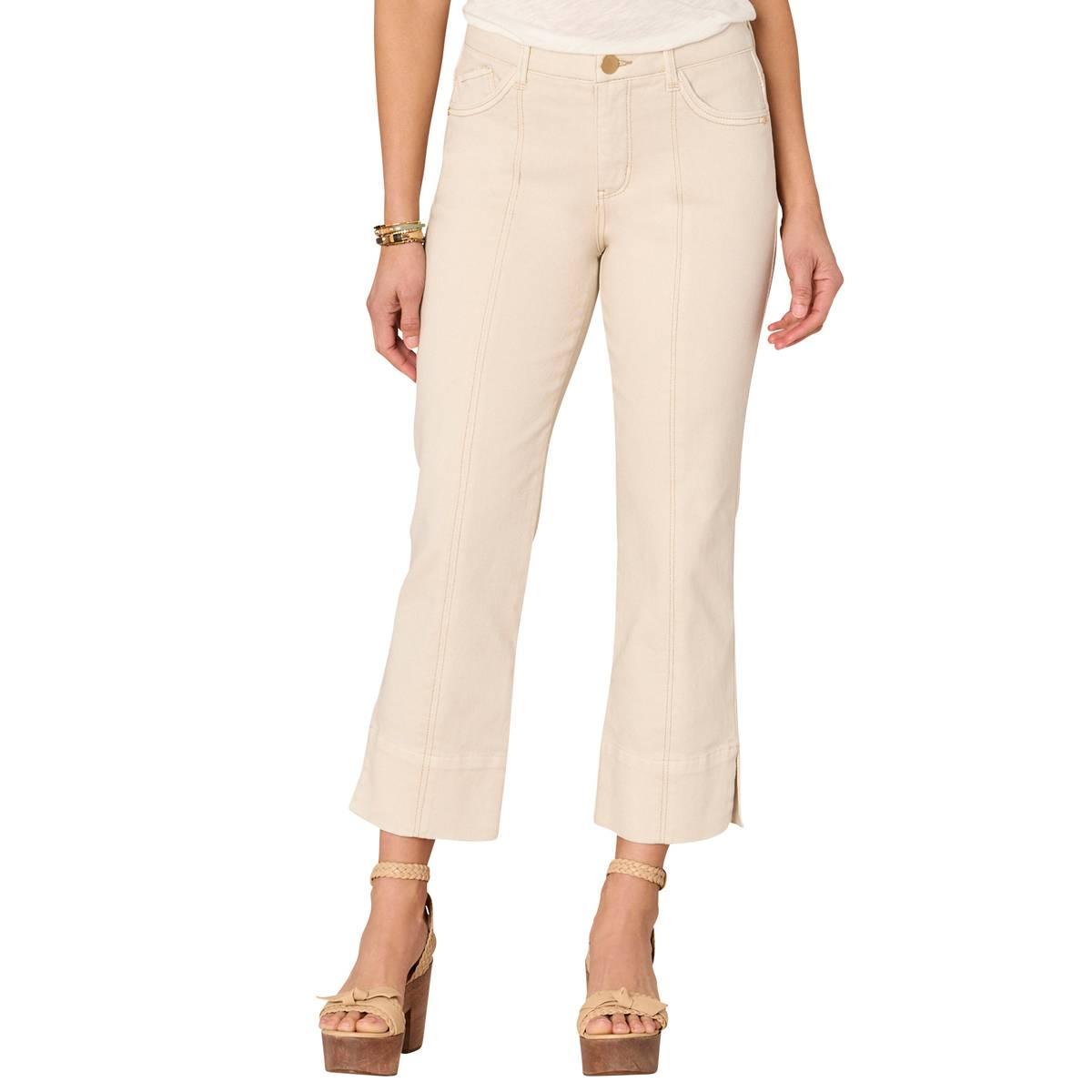 Democracy Petite Absolution High-Rise Kick-Flare Jeans - Ecru