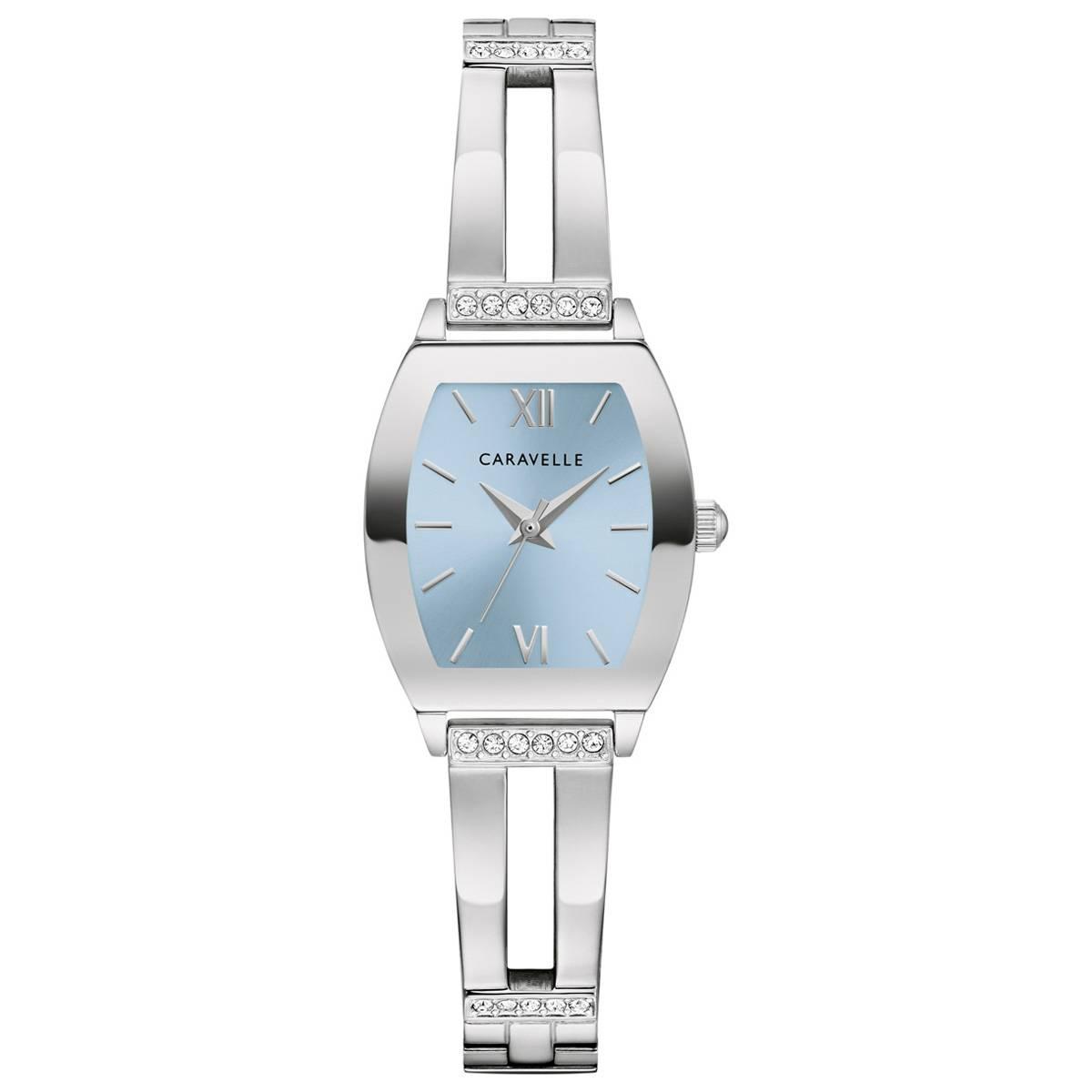 Click here for Womens Caravelle Blue Dial Stainless Steel Watch -... prices