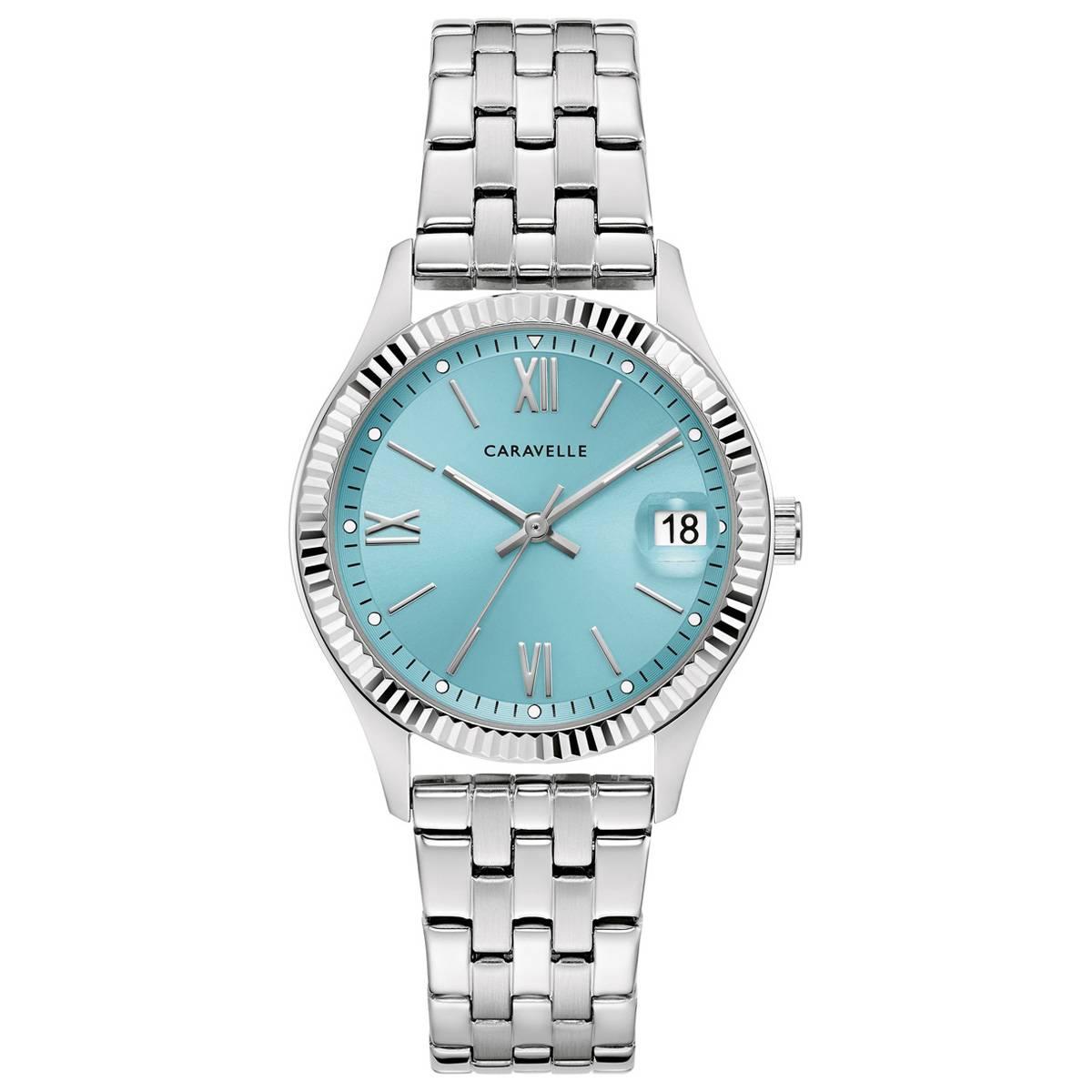 Click here for Womens Caravelle by Bulova Light Blue Bracelet Wat... prices