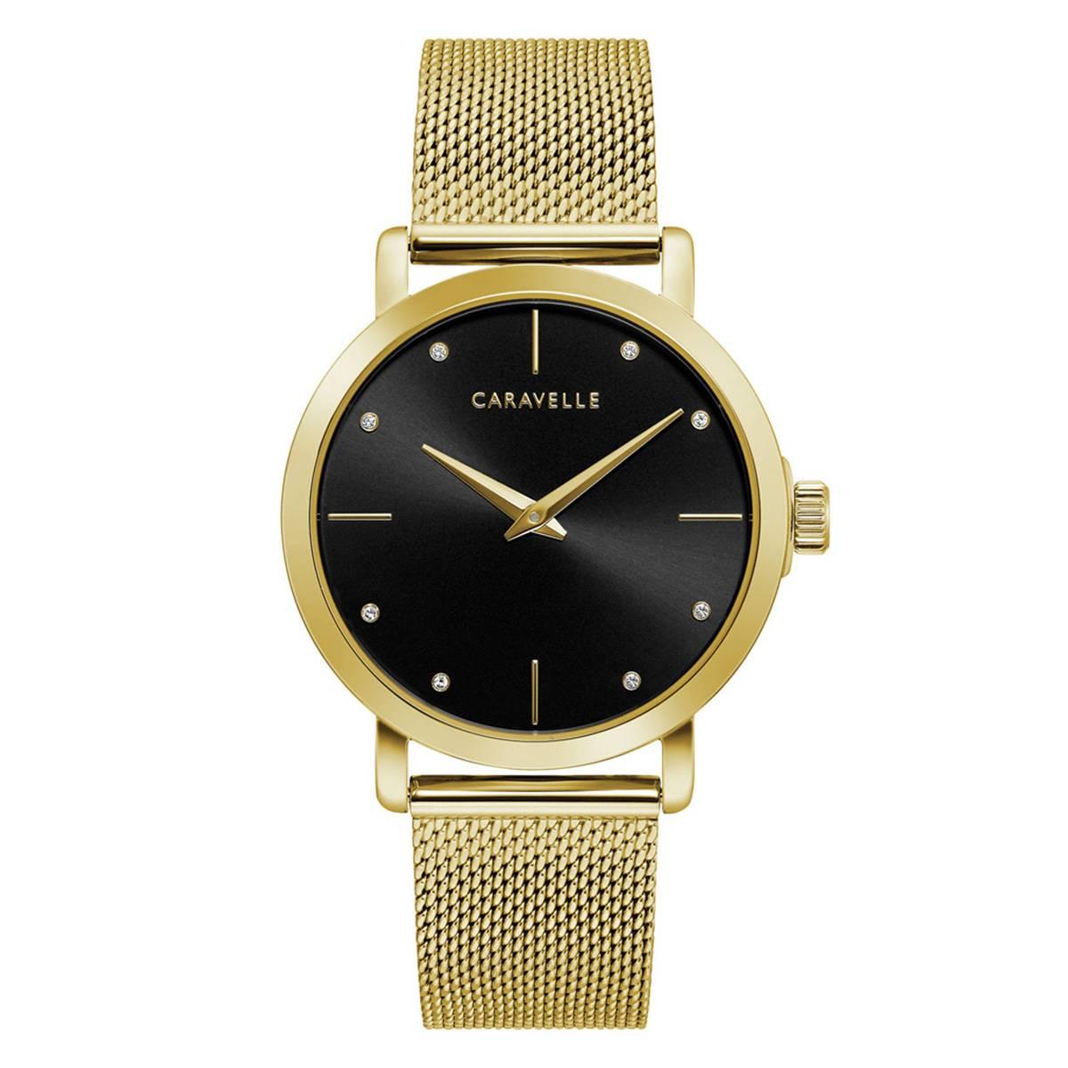 Click here for Womens Caravelle Crystal Accent Gold Tone Watch -... prices