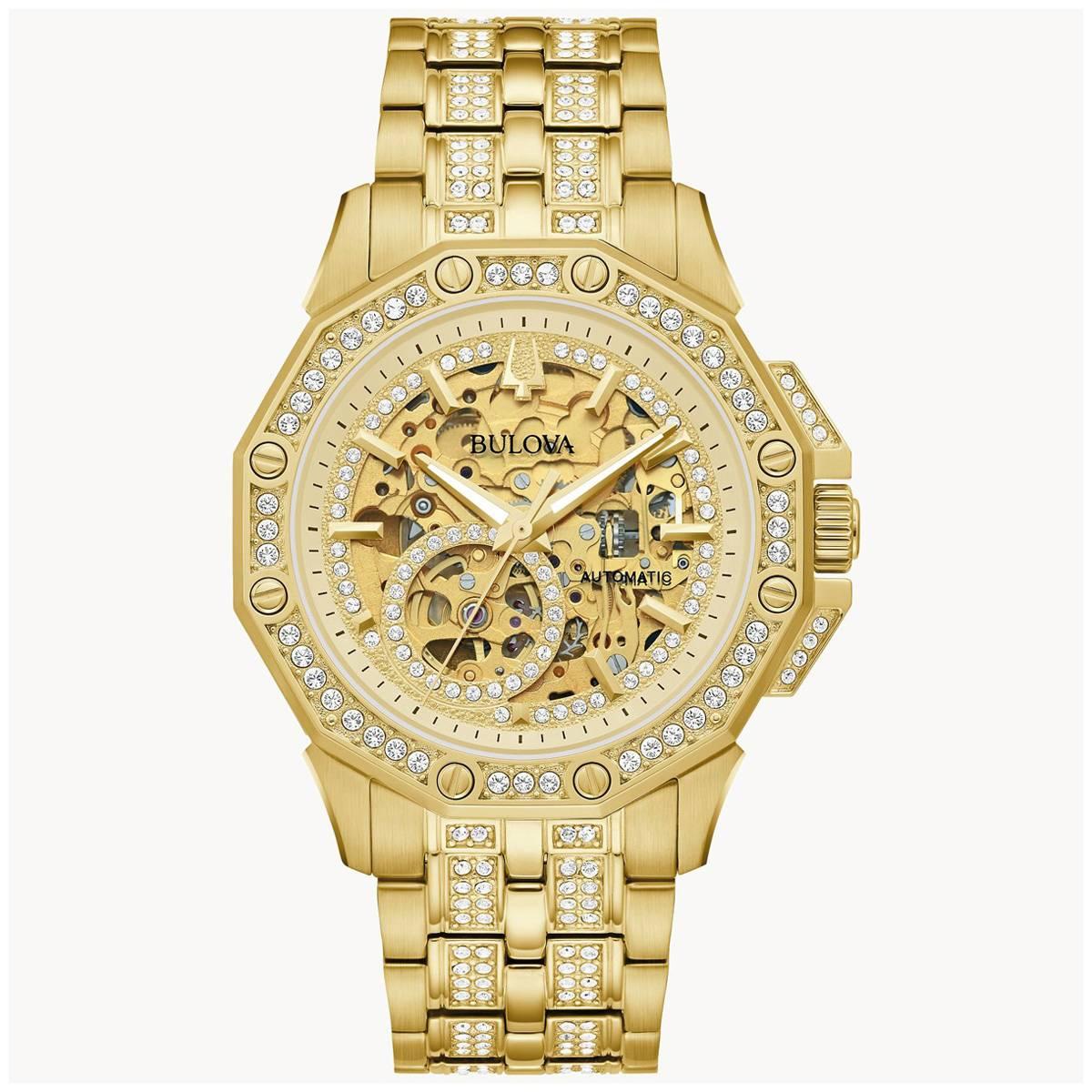 Click here for Mens Bulova Octava Automatic Goldtone Crystal Watc... prices