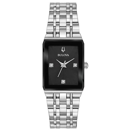 Click here for Womens Bulova Quadra Black Dial Bracelet Watch - 9... prices