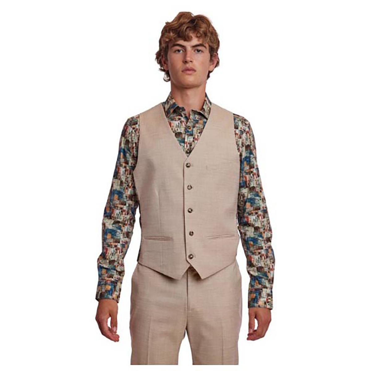 Click here for Mens Paisley & Gray(R) Slim Fit Suit Vest - Cream... prices