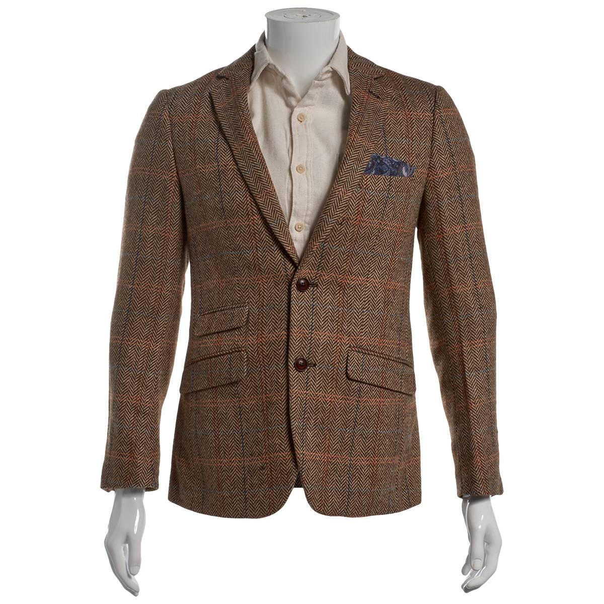 Click here for Mens Paisley & Gray Herringbone Notch Jacket - Bro... prices