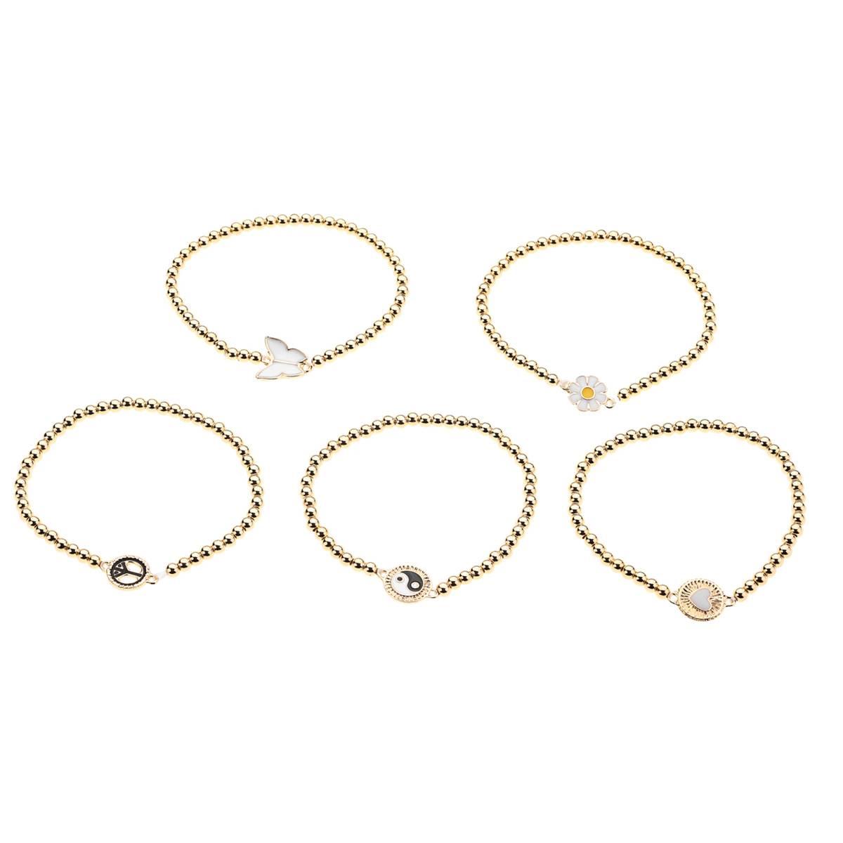 Click here for Ashley 5pc. Gold-Tone Multi Single Charm Stretch B... prices