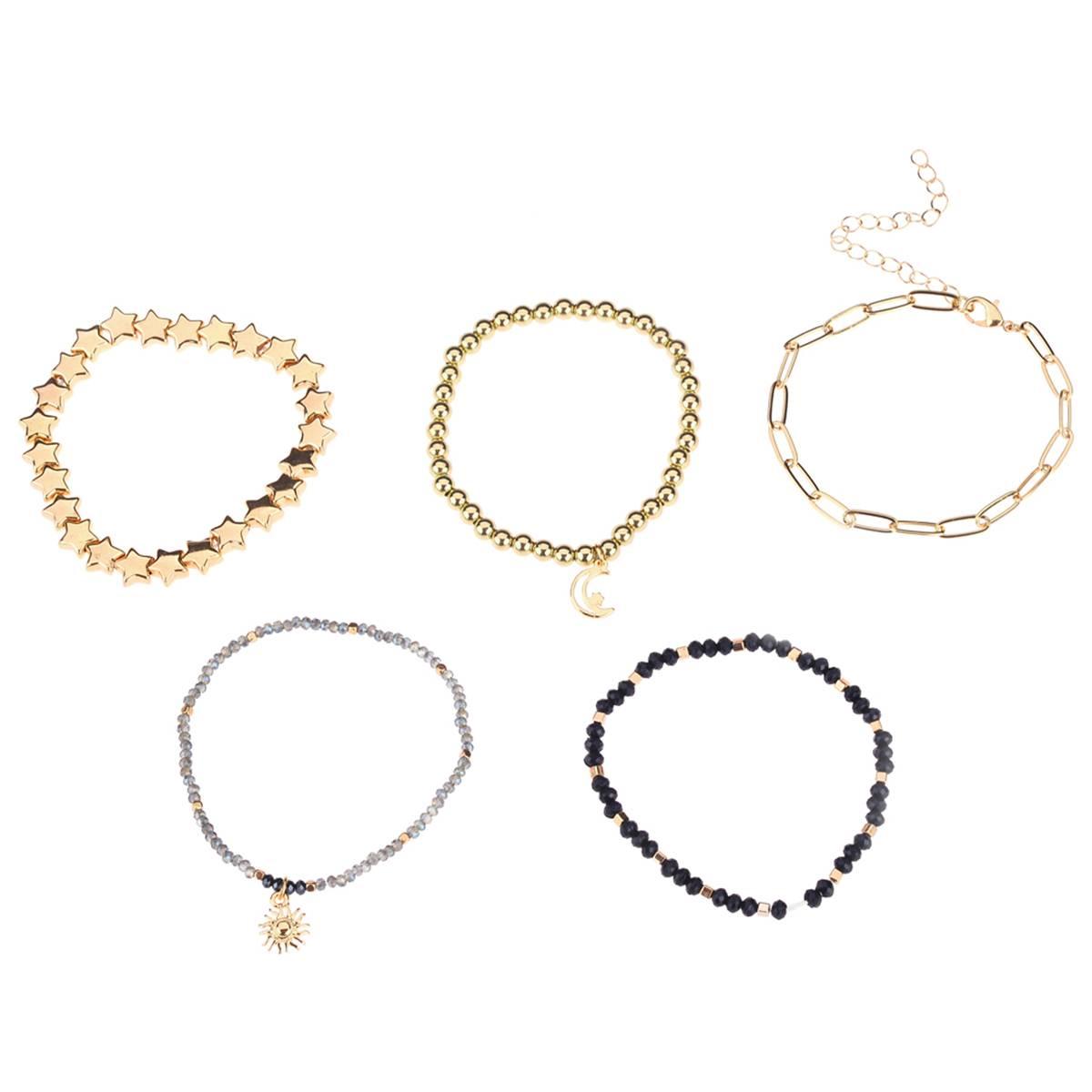 Click here for Ashley Gold-Tone Chain and Beaded Celestial Bracel... prices