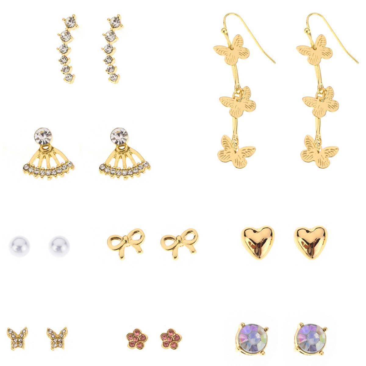 Click here for Ashley Gold-Tone Multi Pack Earring Set - Set of 9 prices