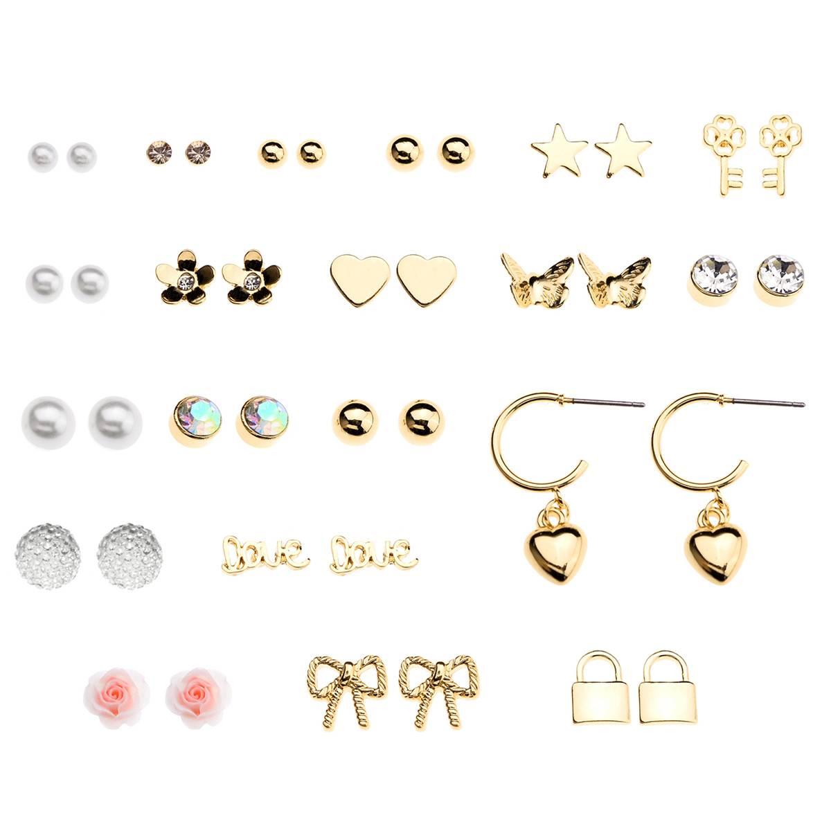 Click here for Ashley 20pr. Gold-Tone & Pearl Multi-Shape Earring... prices