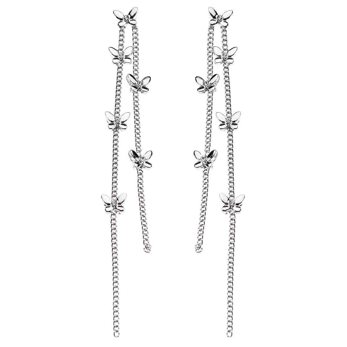 Click here for Ashley Silver-Tone Butterfly Chain Fringe Earrings prices