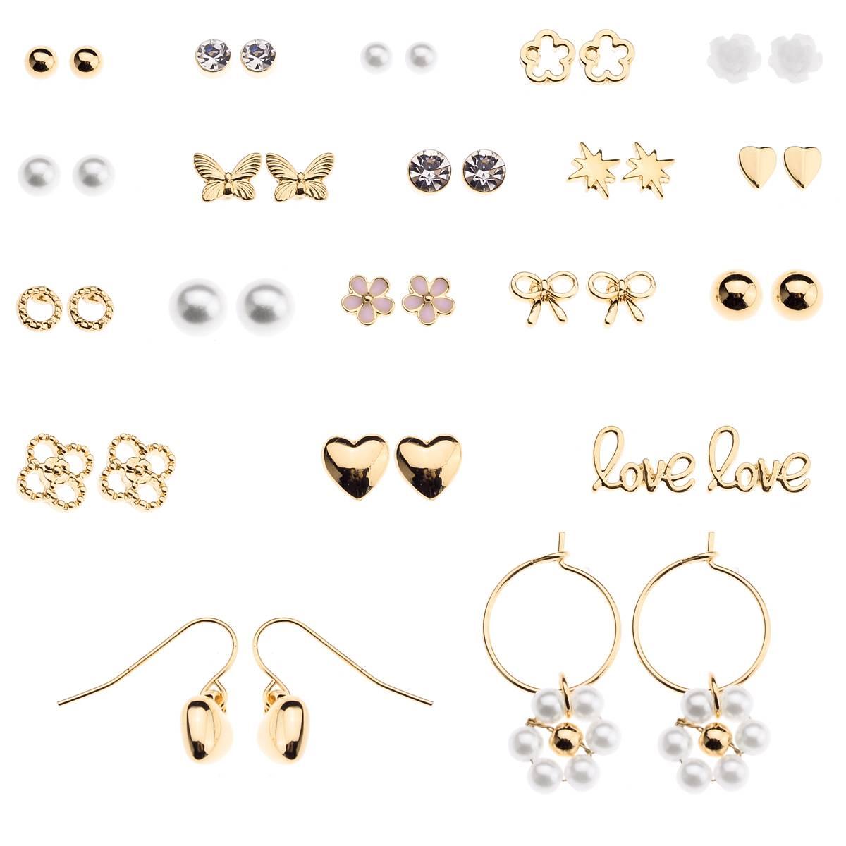 Click here for Ashley 20pr. Multi-Shape Gold-Tone Stud & Dangle E... prices