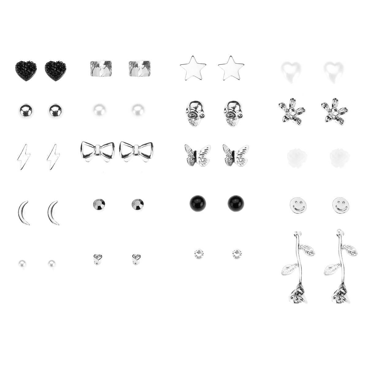 Click here for Ashley 20pr. Silver-Tone Multi-Shape Stud Earrings prices