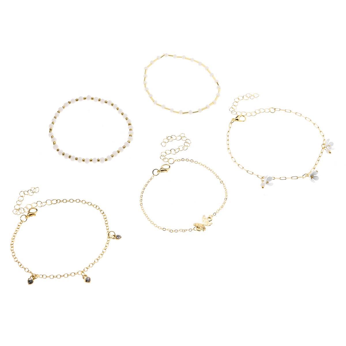 Click here for Ashley 5pc. Gold-Tone Butterfly & Flower Chain Bra... prices