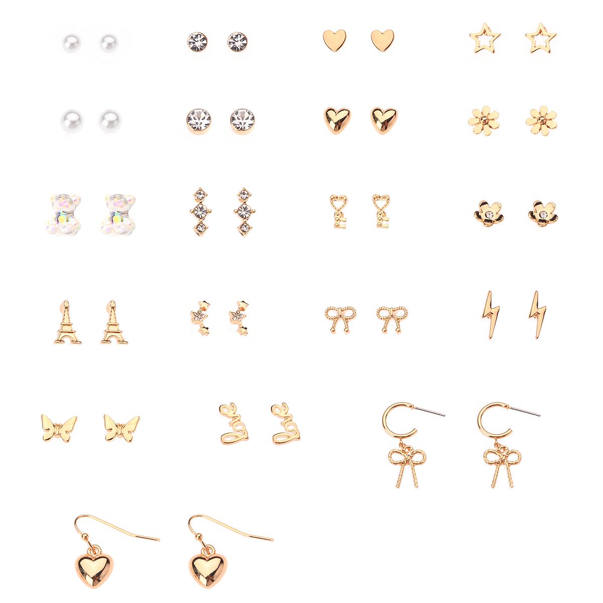 Click here for Ashley 20pr. Gold-Tone & Pearl Earrings Set prices