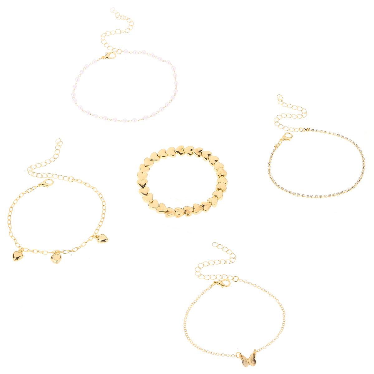 Click here for Ashley 5pc. Gold-Tone Heart & Butterfly Bracelet S... prices
