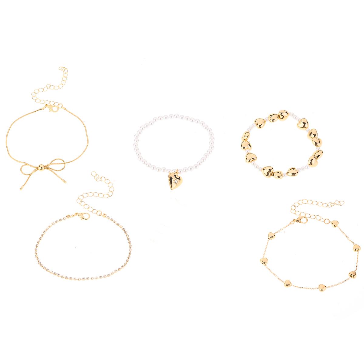 Click here for Ashley 5pc. Bracelet Set with Bows  Hearts  & Pear... prices