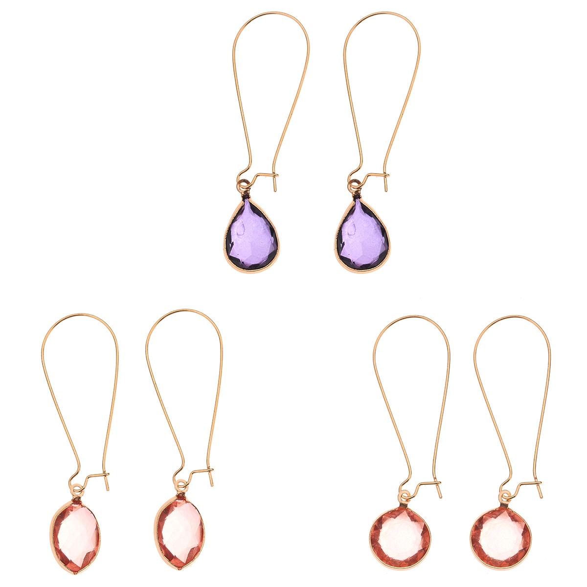 Click here for Ashley Cooper(tm) Trio Gold-Tone/Pink/Purple Drop... prices