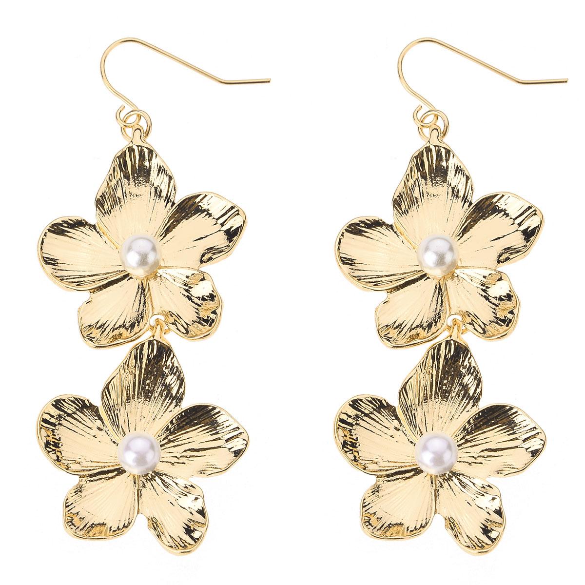 Click here for Ashley Cooper(tm) 2-Tier Metal Flower Drop Earring... prices