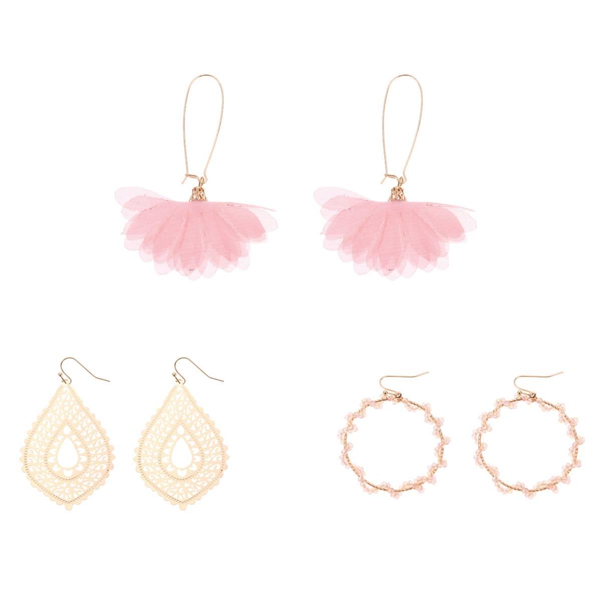 Click here for Ashley Cooper(tm) Filigree Flower Beaded Trio Earr... prices