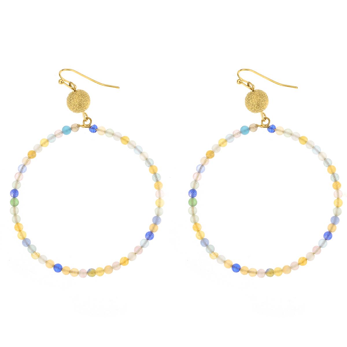 Click here for Ashley Cooper(tm) Large Neutral Bead Hoop Earrings prices