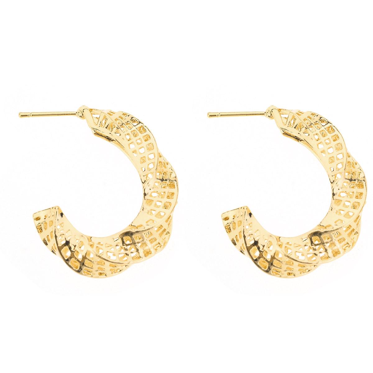 Click here for Ashley Cooper(tm) Gold-Tone Filigree Hoop Earrings prices