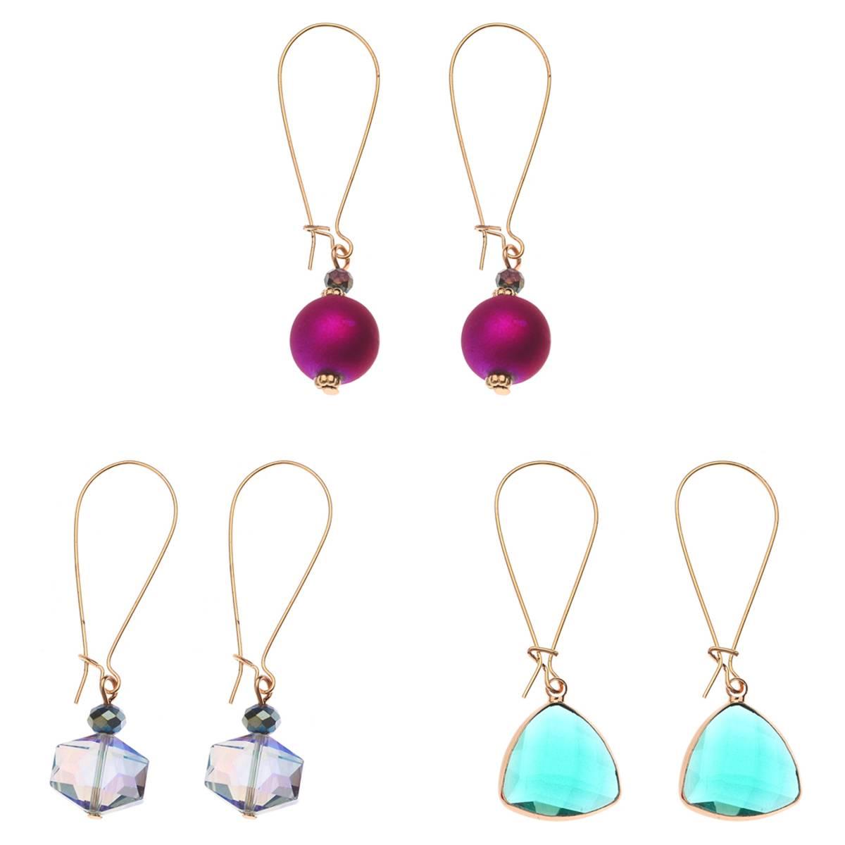 Click here for Ashley Cooper(tm) Gold-Tone Multi-Color Trio Drop... prices