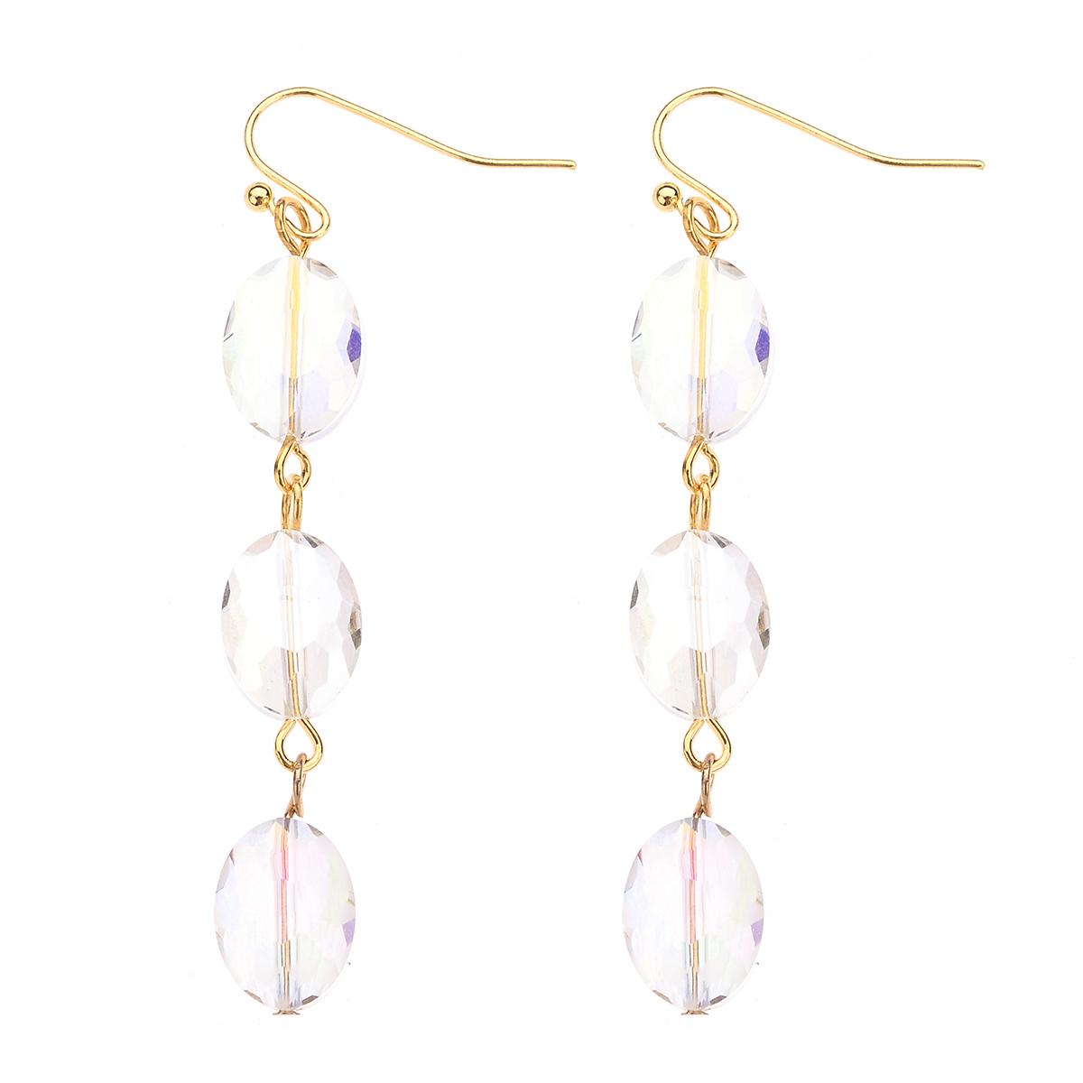 Click here for Ashley Cooper(tm) Gold-Tone Clear Triple Bead Drop... prices