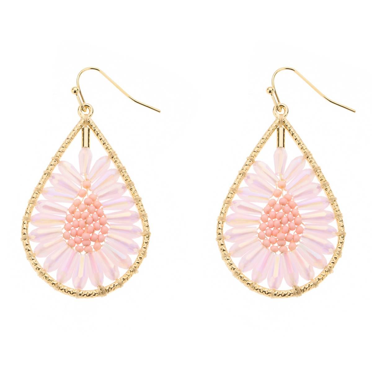 Click here for Ashley Cooper(tm) Gold & Pink Seed Bead Burst Tear... prices