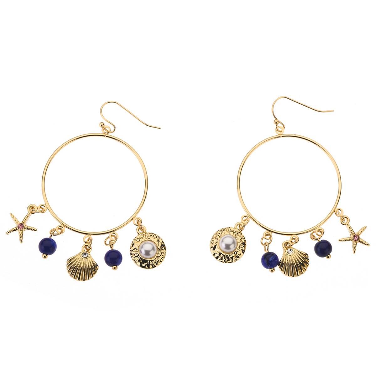 Click here for Ashley Cooper(tm) Blue Gold-Tone Hoop Sea Life Cha... prices