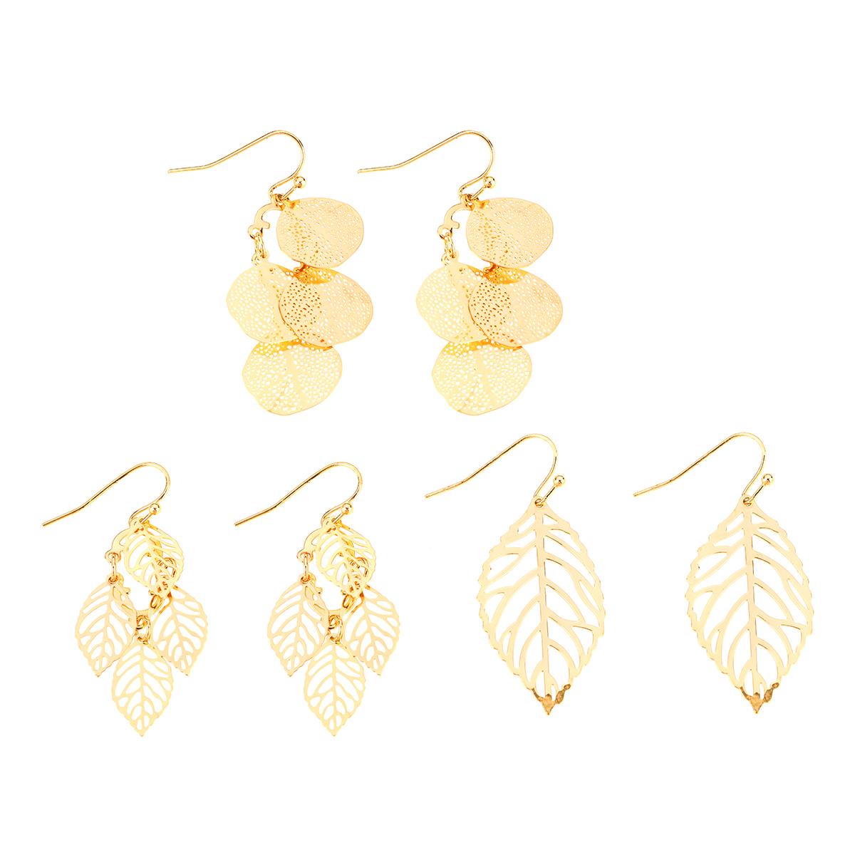 Click here for Ashley Cooper(tm) 3pr. Gold Filigree & Leaf Earrin... prices