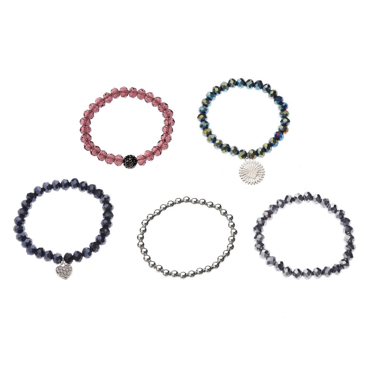 Click here for Ashley Cooper(tm) 5pc. Silver-Tone Multi Color Bea... prices