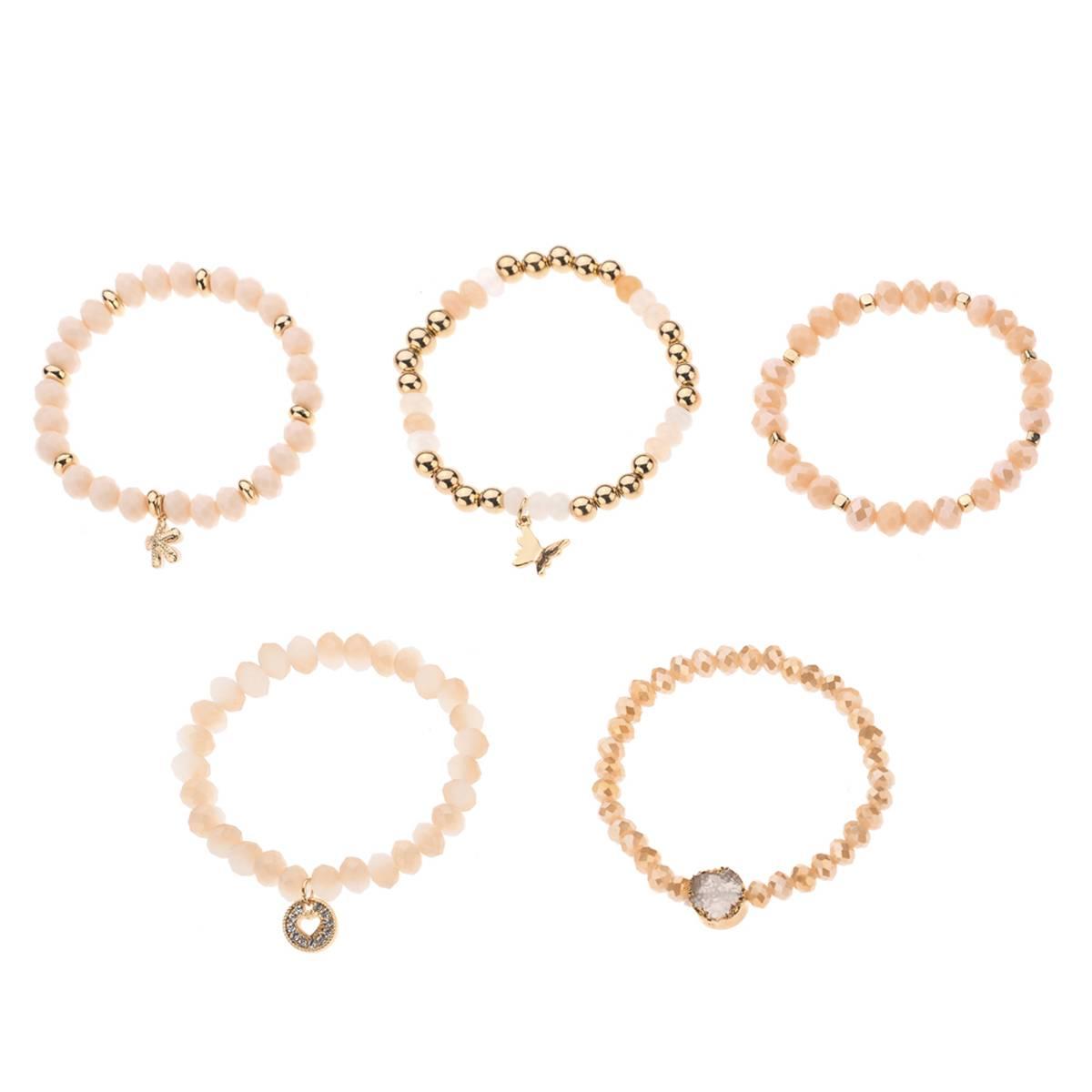 Click here for Ashley Cooper(tm) 5pk. Gold Blush Beaded Bracelet... prices