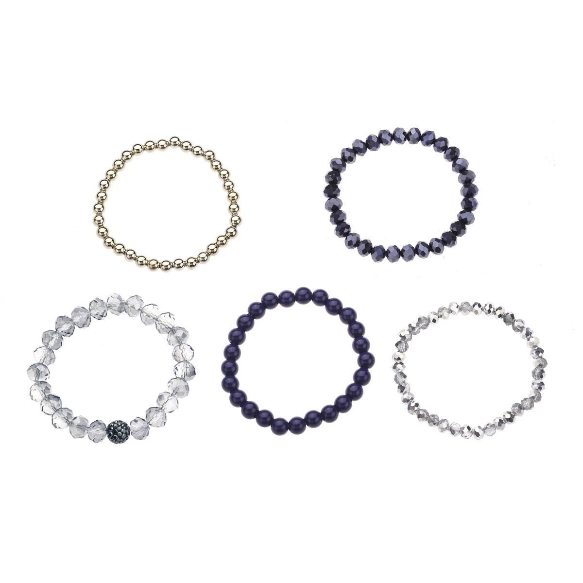 Click here for Ashley Cooper(tm) 5pc. Silver-Tone & Blue Stretch... prices