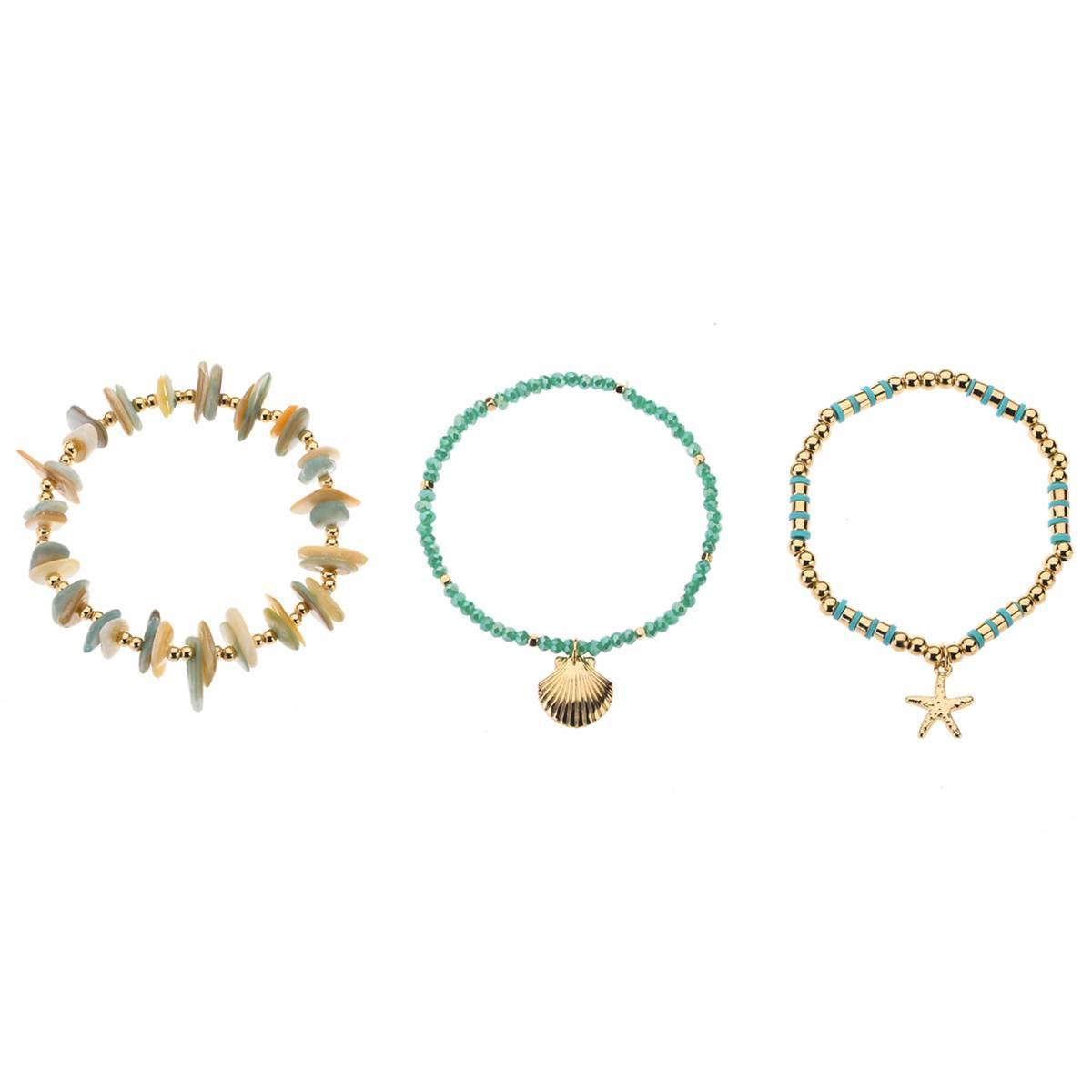 Click here for Ashley Cooper(tm) Blue Gold-Tone Sealife 3pc. Brac... prices